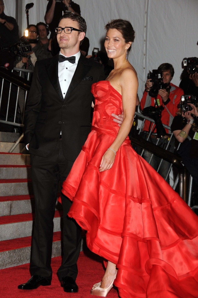 Justin Timberlake (Wearing William Rast), Jessica Biel (Wearing An ...