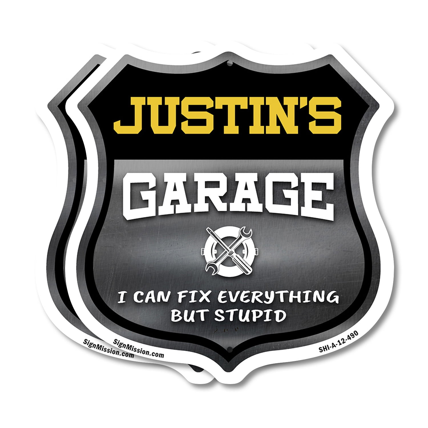 Justin's Garage I Can Fix Everything But Stupid (2 Pack) 12 inch X 12 ...