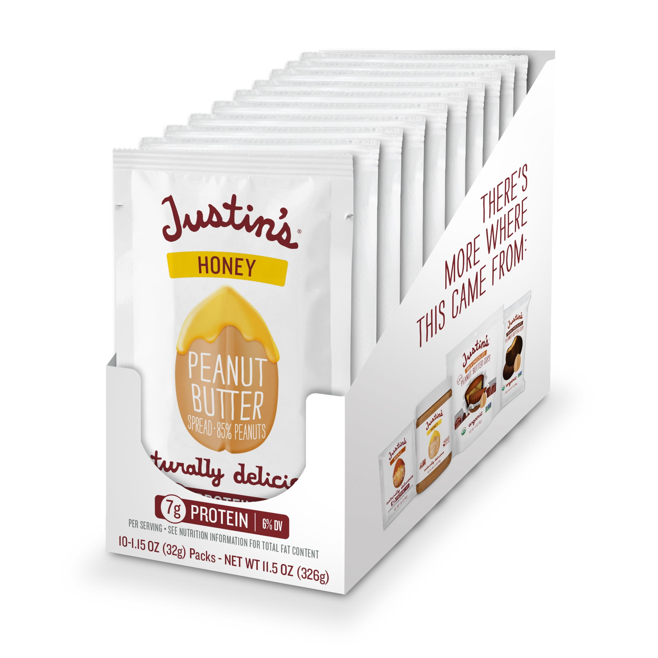 Justin's Honey PeanutITSC Butter Squeeze Packs, Gluten-free, Non-GMO ...