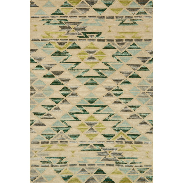 Justina Blakeney x Loloi Gemology Collection Ivory / Aqua CONTEMPORARY ...