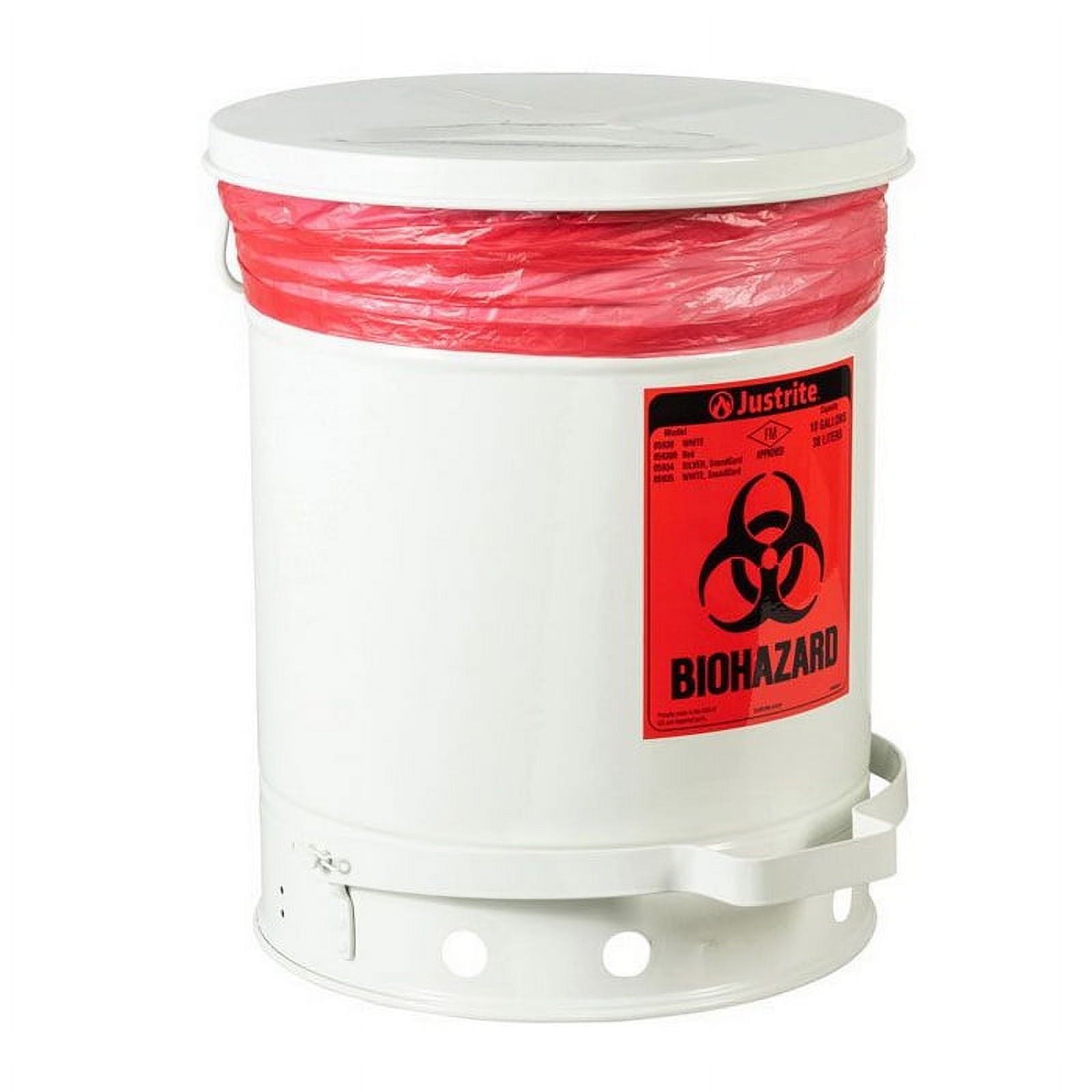 Justrite Biohazard Waste Container,18-1/4 In. H 05935 - Walmart.com