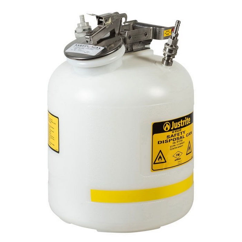 Justrite BY12755 5 Gallon, Polyethylene Quick-Disconnect Disposal ...