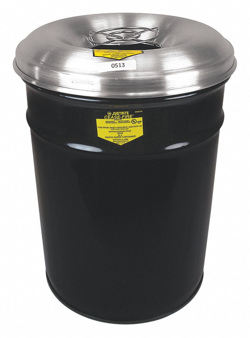 Justrite Cigarette Receptacle,6 gal.,Gray 26626G - Walmart.com