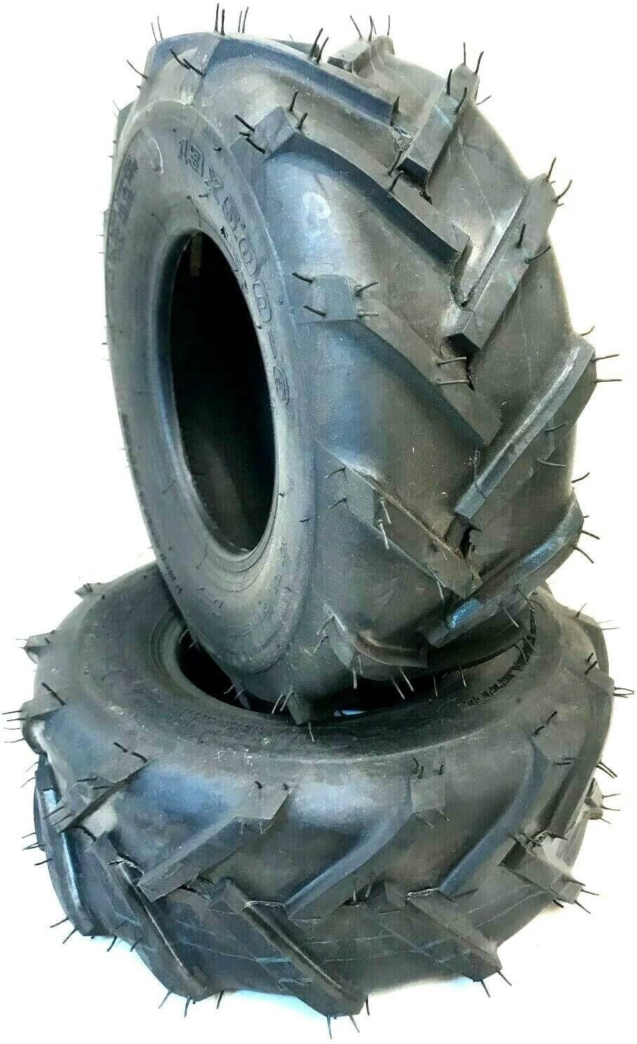 Justubes 13x5.00-6 Lug Tires – Heavy Duty Tubeless R-1 Bar Tread for ...