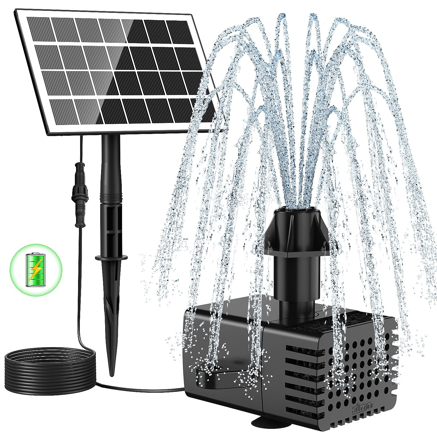 Jutai Fountain Kit Works in Shade Glass,3.5W Water Pump with 2000mAH ...