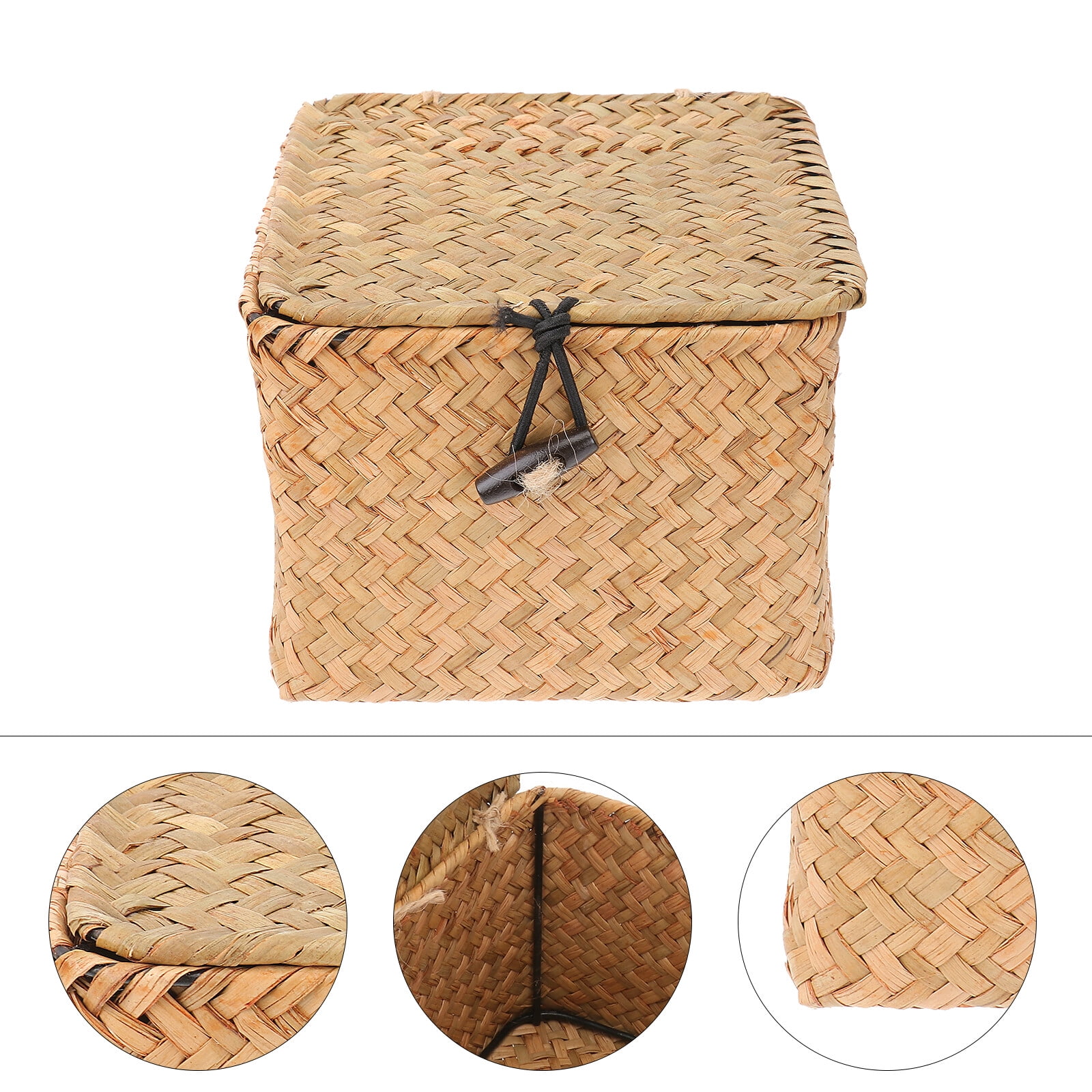 Jute Basket Woven Storage Basket Hand Woven Seaweed Wicker Basket For ...