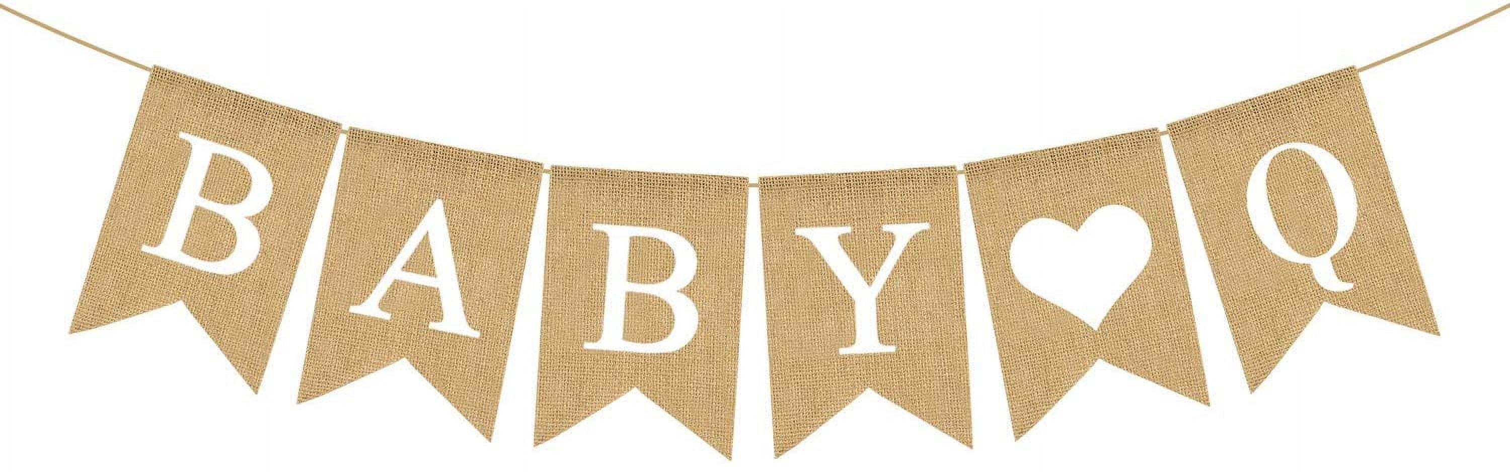 Jute Burlap Baby Q Banner BBQ Theme Baby Shower Gender Reveal Birthday ...