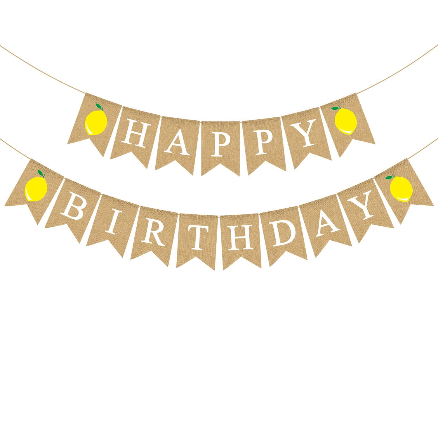 Jute Burlap Happy Birthday Banner for Lemonade Party - Durable ...