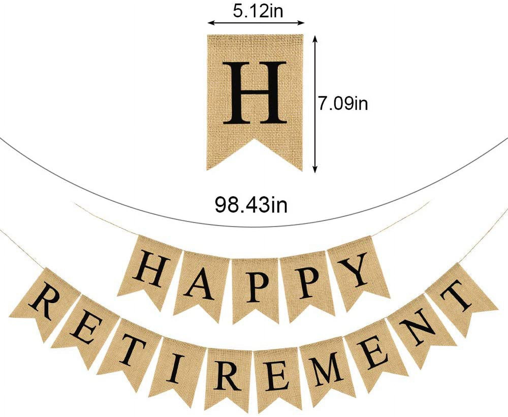 Jute Burlap Happy Retirement Banner Retirement Party Bunting Garland ...