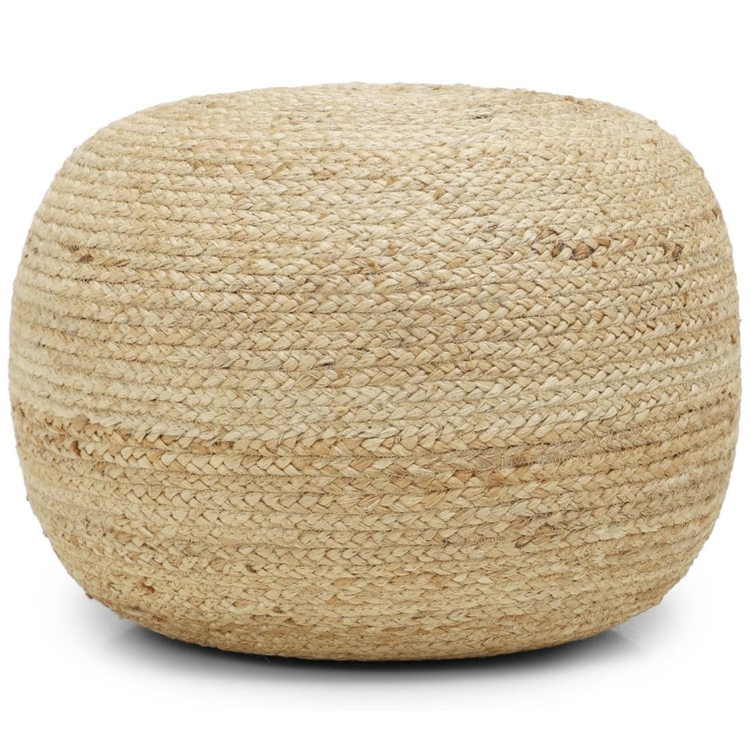 Jute Circular Jute Pouf Ottoman - Braided Pouffe Accent Sitting Round ...