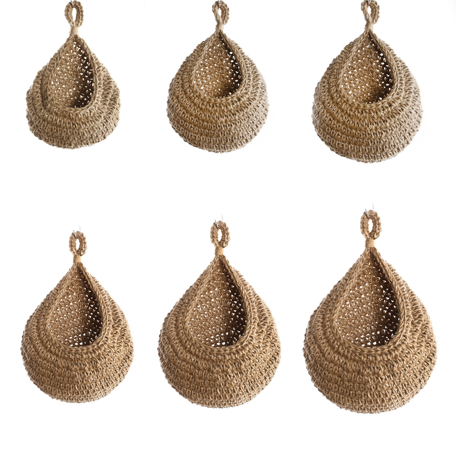 Jute Hanging BasketWall Storage for Kitchen Produce, Natural Fiber ...