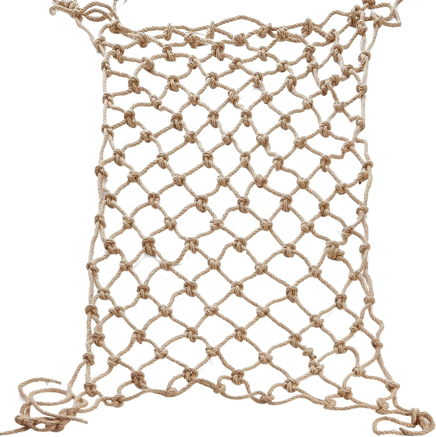 Jute Hemp Rope Net(6ftx18ft), Heavy Duty Natural Climbing Safety Rope ...