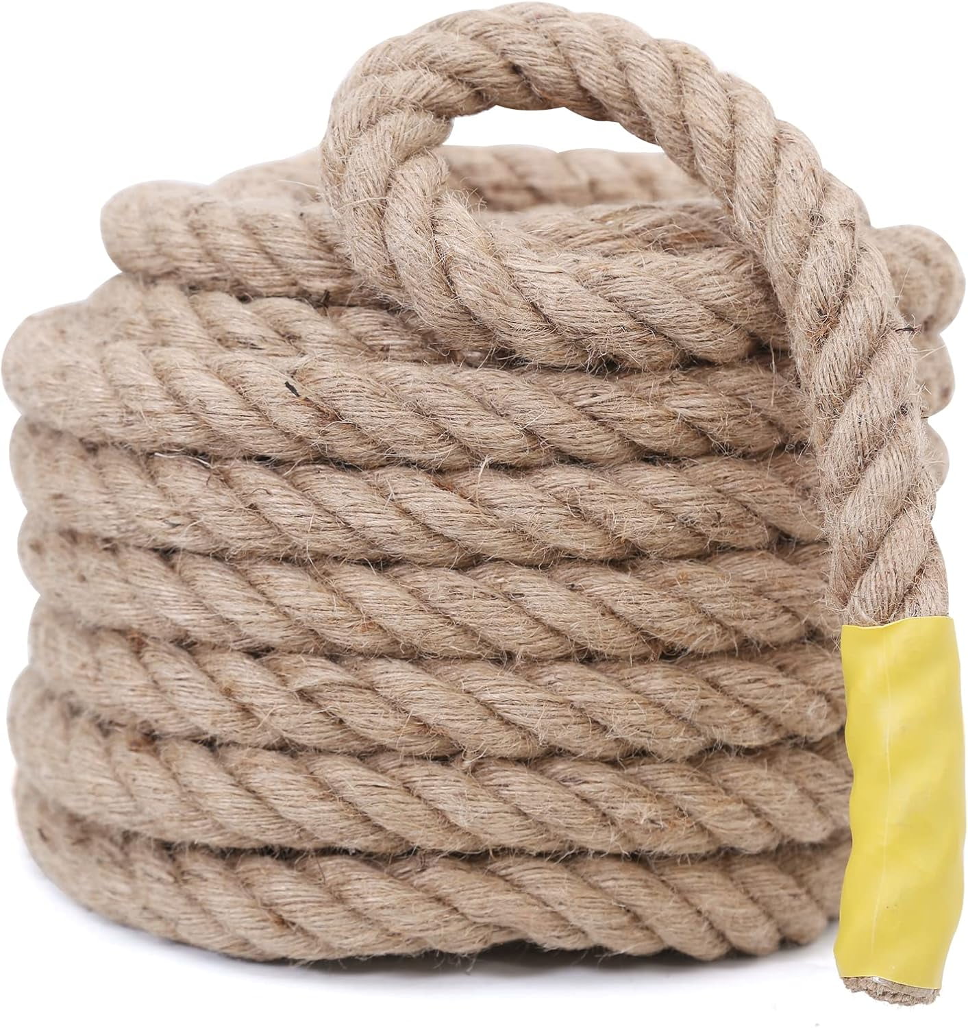 Jute Rope,1 1/4 inch x 50 F Natural Twisted Manila Heavy Duty Hemp ...