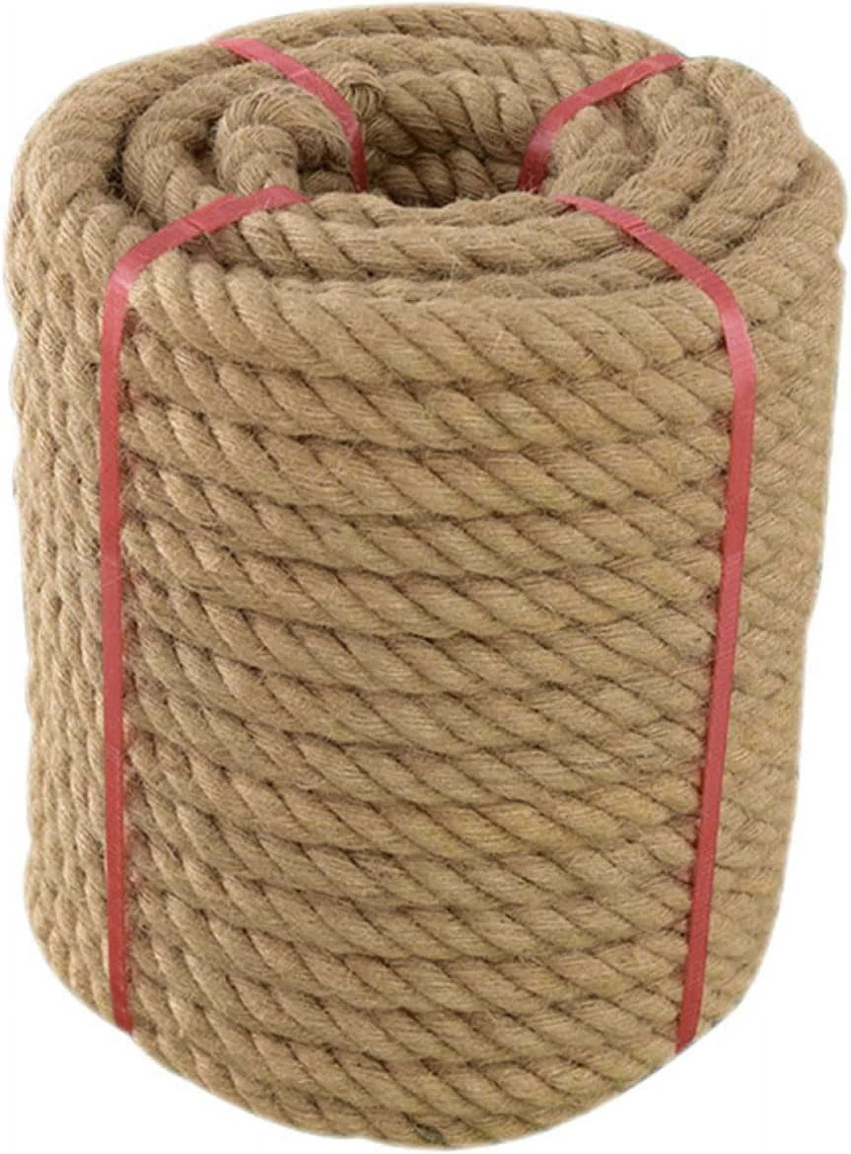 Jute Rope (1 in X 100 ft), 25mm Thick Twisted Manila Ropes, Natural ...