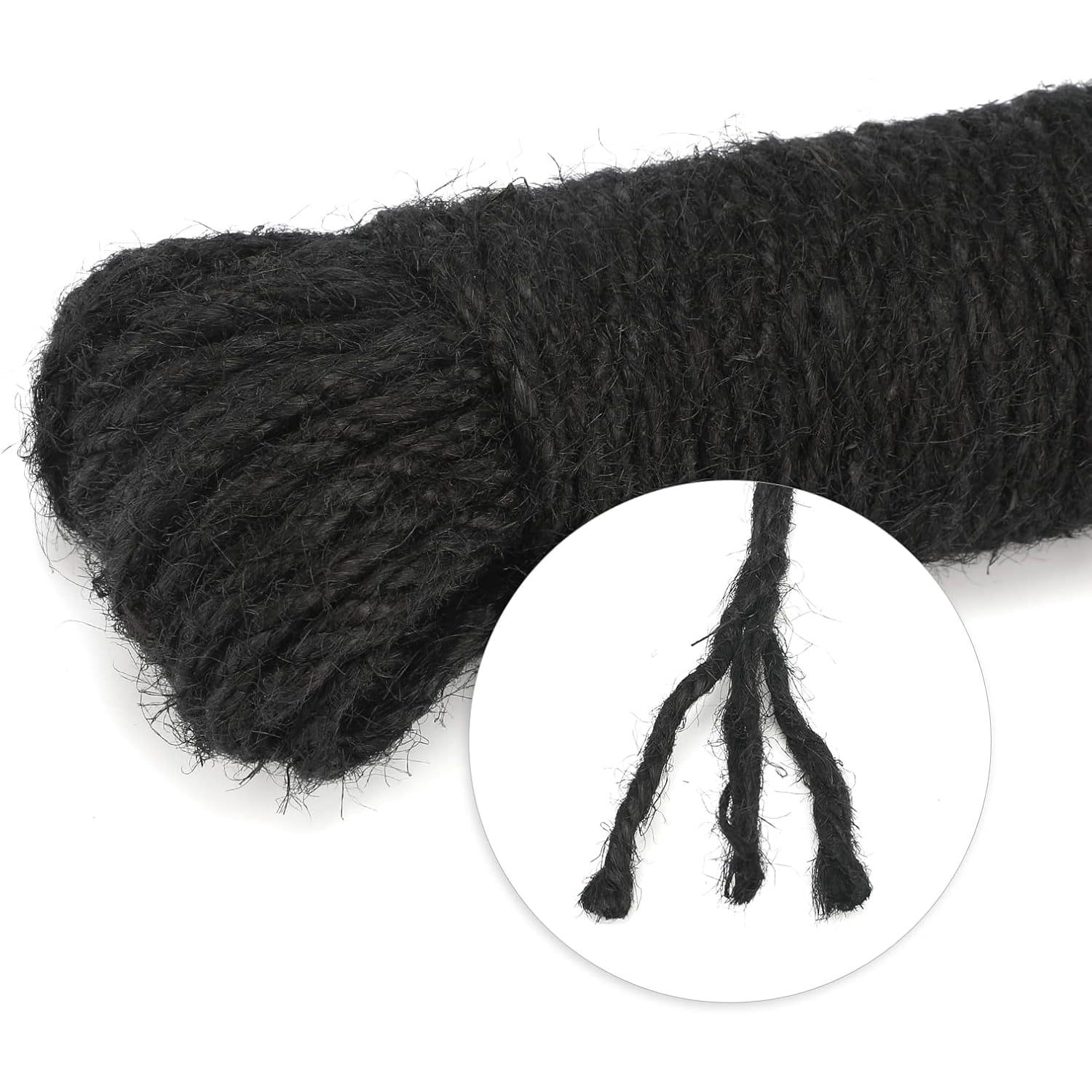 Jute Rope, Black Natural Clothesline Garden Twine, 3-Ply Heavy Duty ...