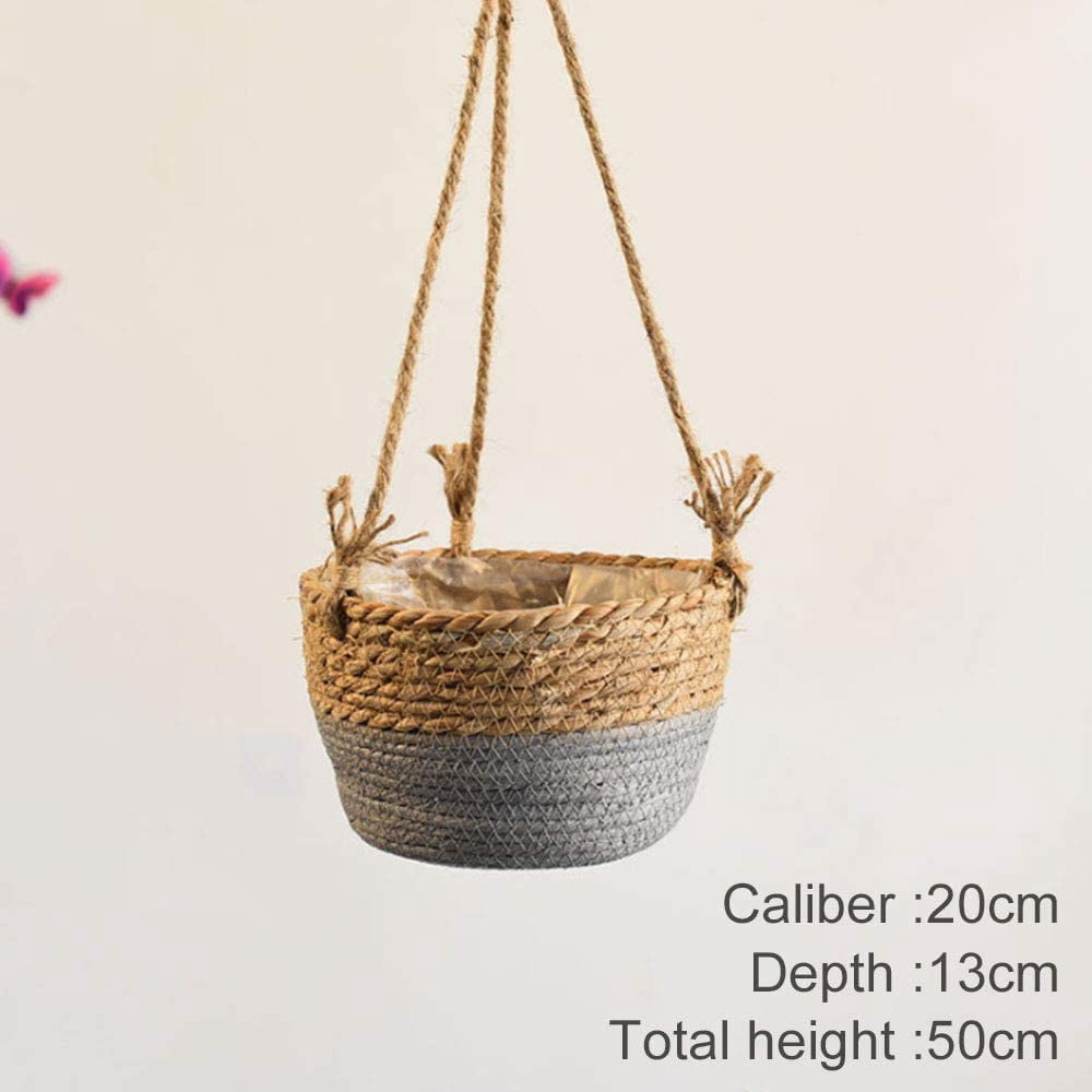 Jute Rope Hanging Basket For Plant, Woven Hanging Planter Basket Plant ...