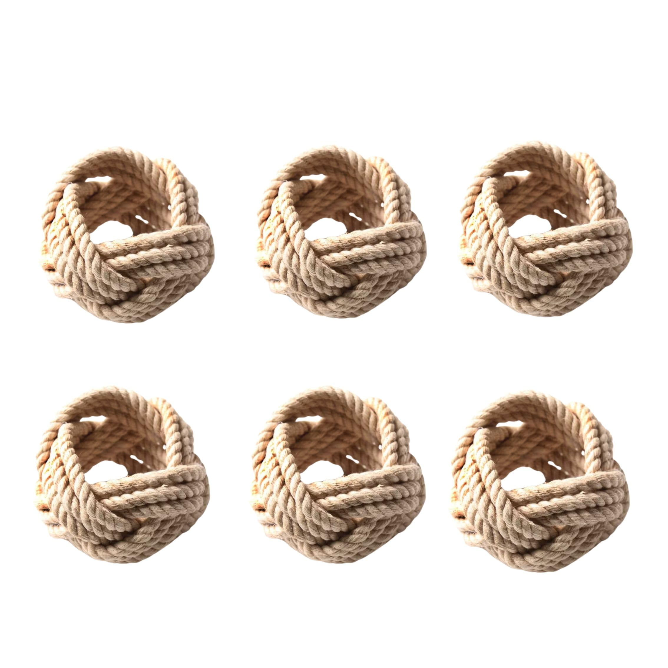 Jute Rope Napkin Rings Rattan Braided, Hand Woven Natural Napkin Loops ...