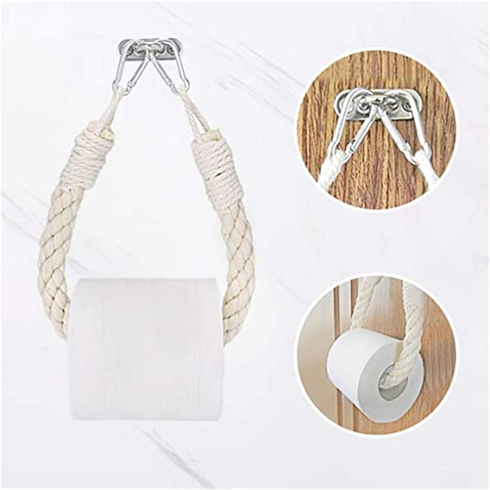 Jute Rope Toilet Paper Holder | Wall Mounted Bathroom Decor Rack ...