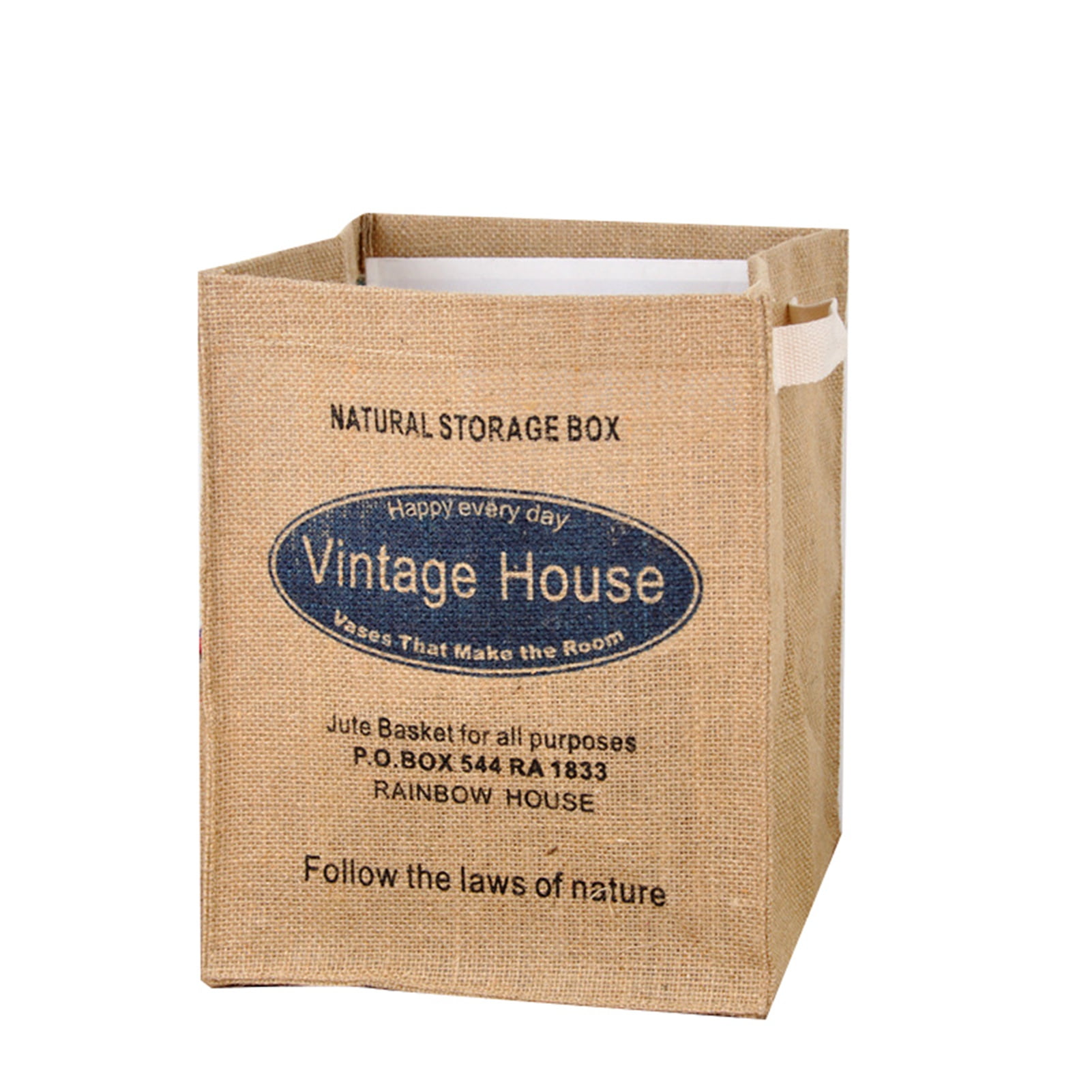 Jute Storage Box Foldable Waterproof Film Easy Cleaning Mild Texture ...