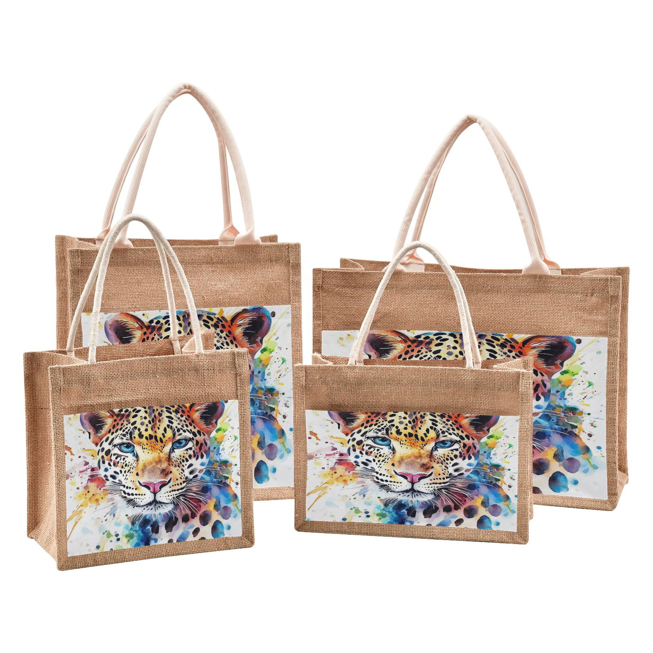 Jute Tote Bag with Zipper Pocket Reusable Grocery Shopping Bags for ...