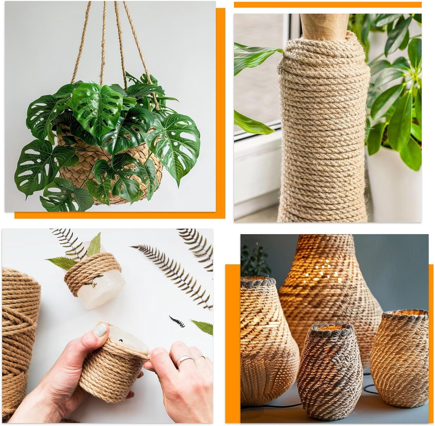 Jute Twine, Heavy Duty Thick Sisal Rope, Natural Jute and Sisal Ropes ...