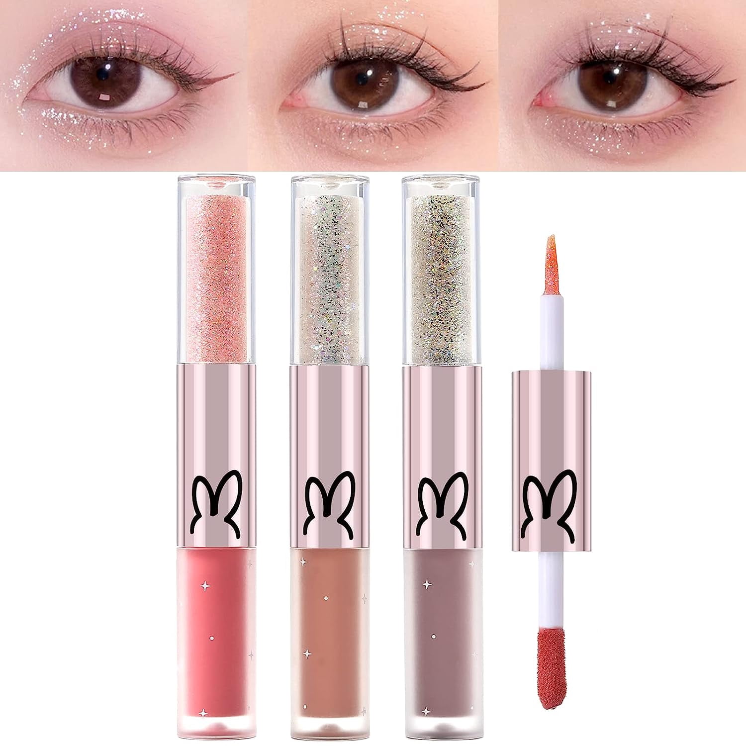 Jutqut [3PCS] Liquid Glitter Matte Eyeshadow, Liquid Glitter Eyeliner ...