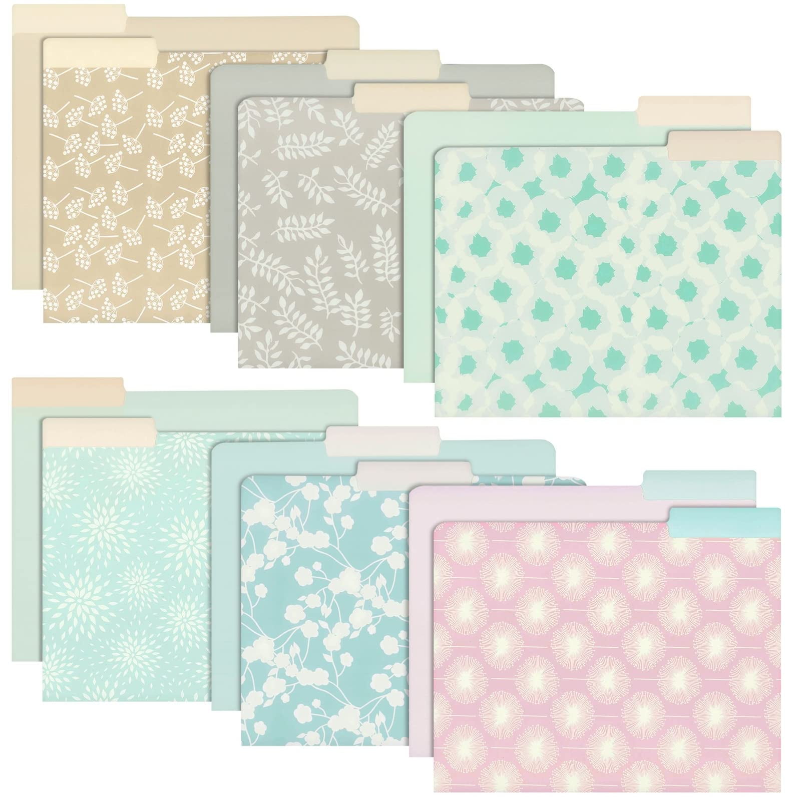 Juvale 12-Pack Pastel Decorative File Folders for Women & Girls, Cute ...