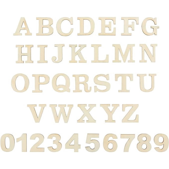 Juvale 144 Piece 1.1-Inch Wooden Alphabet Letters and Numbers for DIY ...