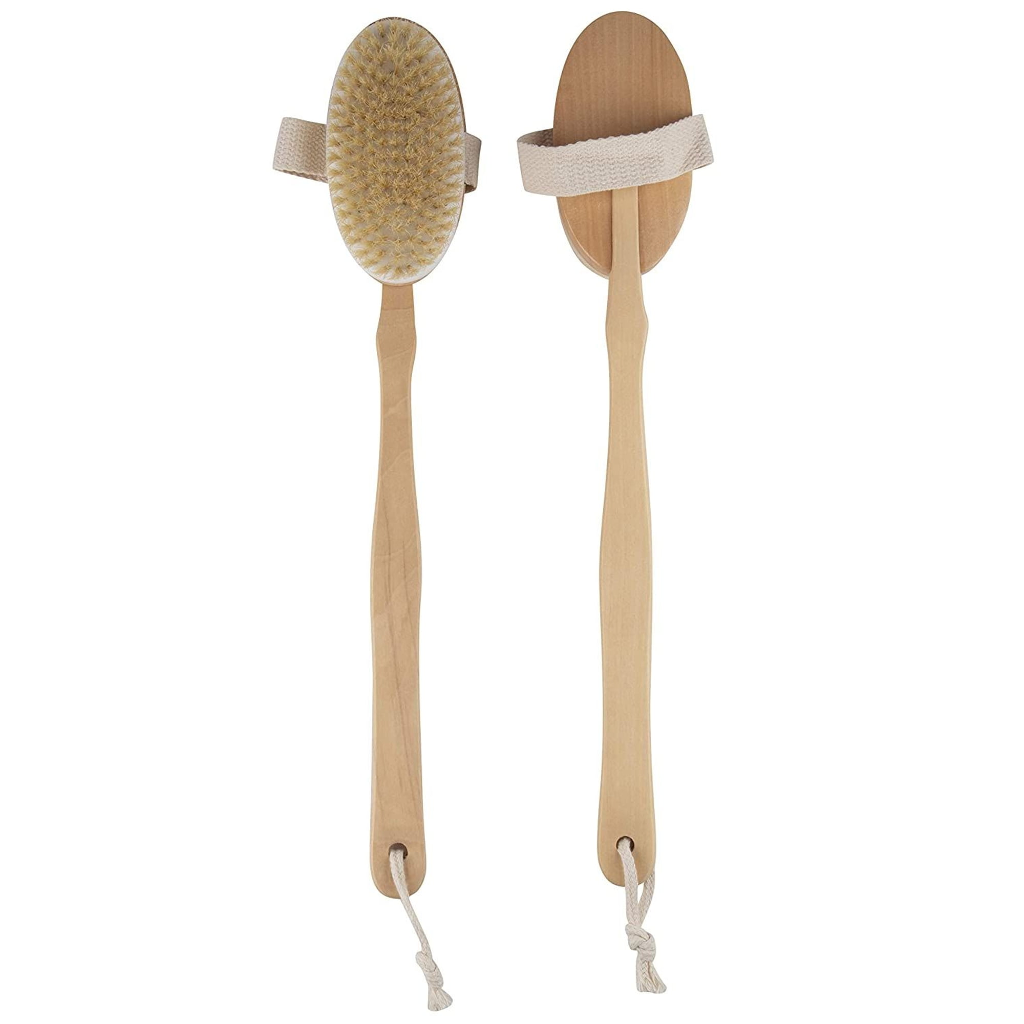Juvale Natural 2-Pack Detachable Dry Brushing Body Brush with Long ...