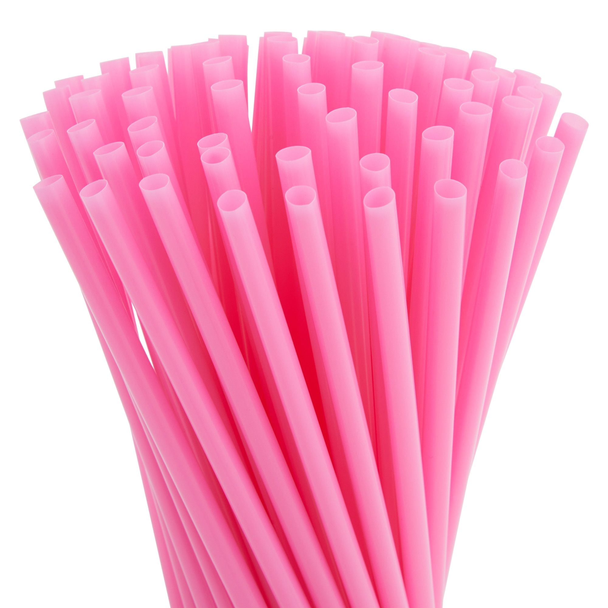 Juvale 300-Pack Disposable Pink Plastic Straws, 10 Inches Long for ...