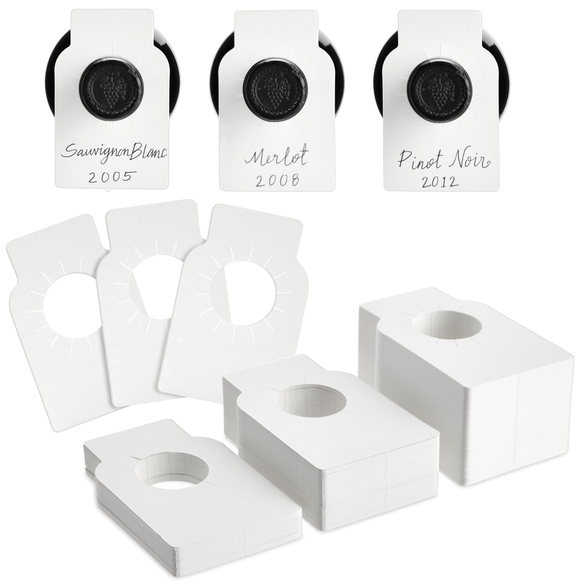 Juvale Custom Decorative 300 Pack Wine Bottle Tags, Hanging Labels for ...