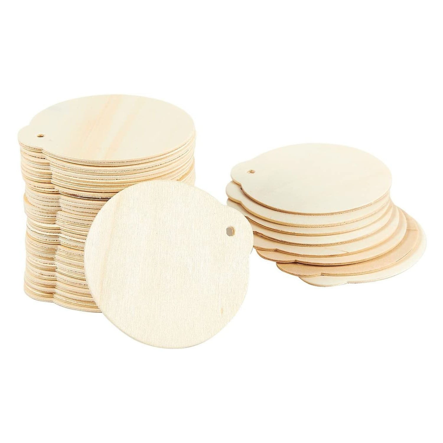 Walmart 48 Pack DIY Wooden Circle Cutouts, 3 Inch Round Ornaments for ...