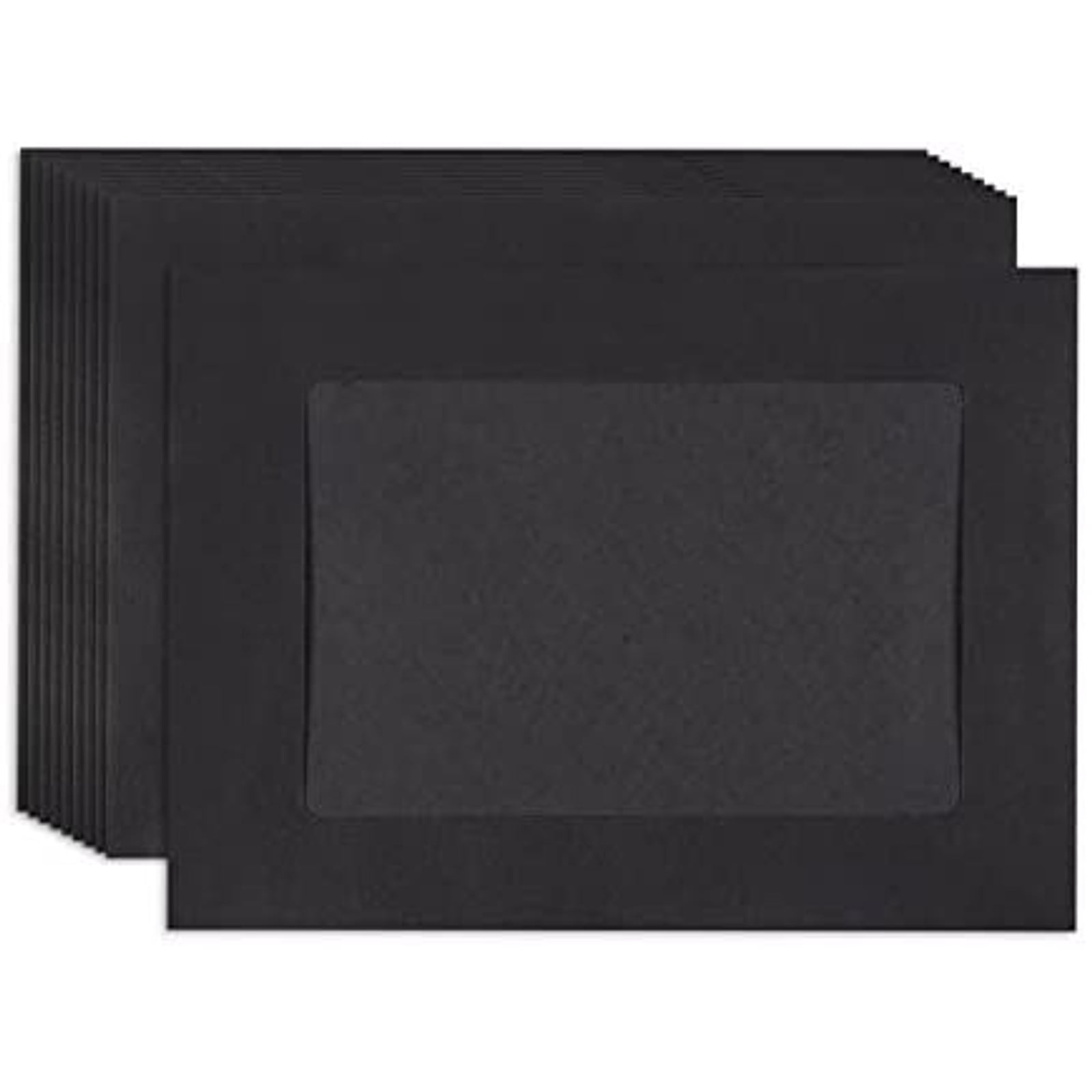 Juvale 50-Pack 4x6 Black Paper Picture Frames - DIY Photo Mats for ...