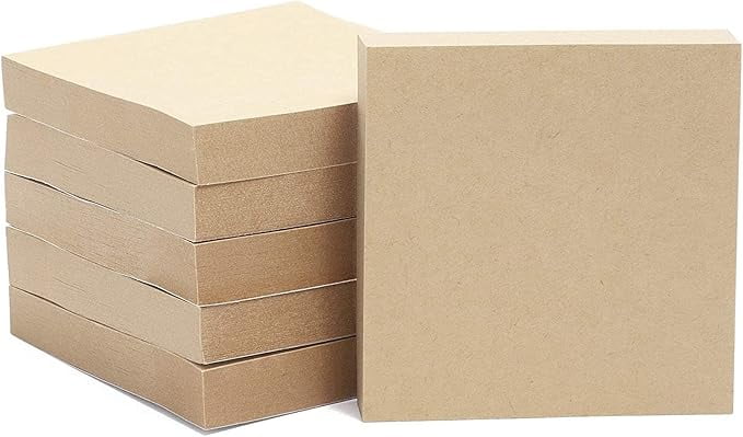Juvale 6-Pack Kraft Paper Sticky Notes 3x3 inch, Brown Self-Adhesive ...