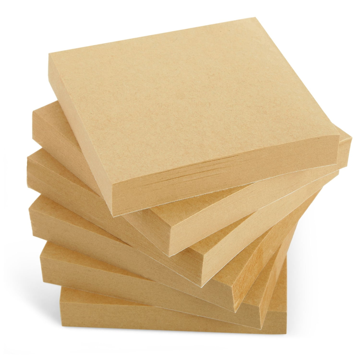Juvale Small 6-Pack Kraft Paper Sticky Notes, 3x3 inch, 100 Sheets Per ...