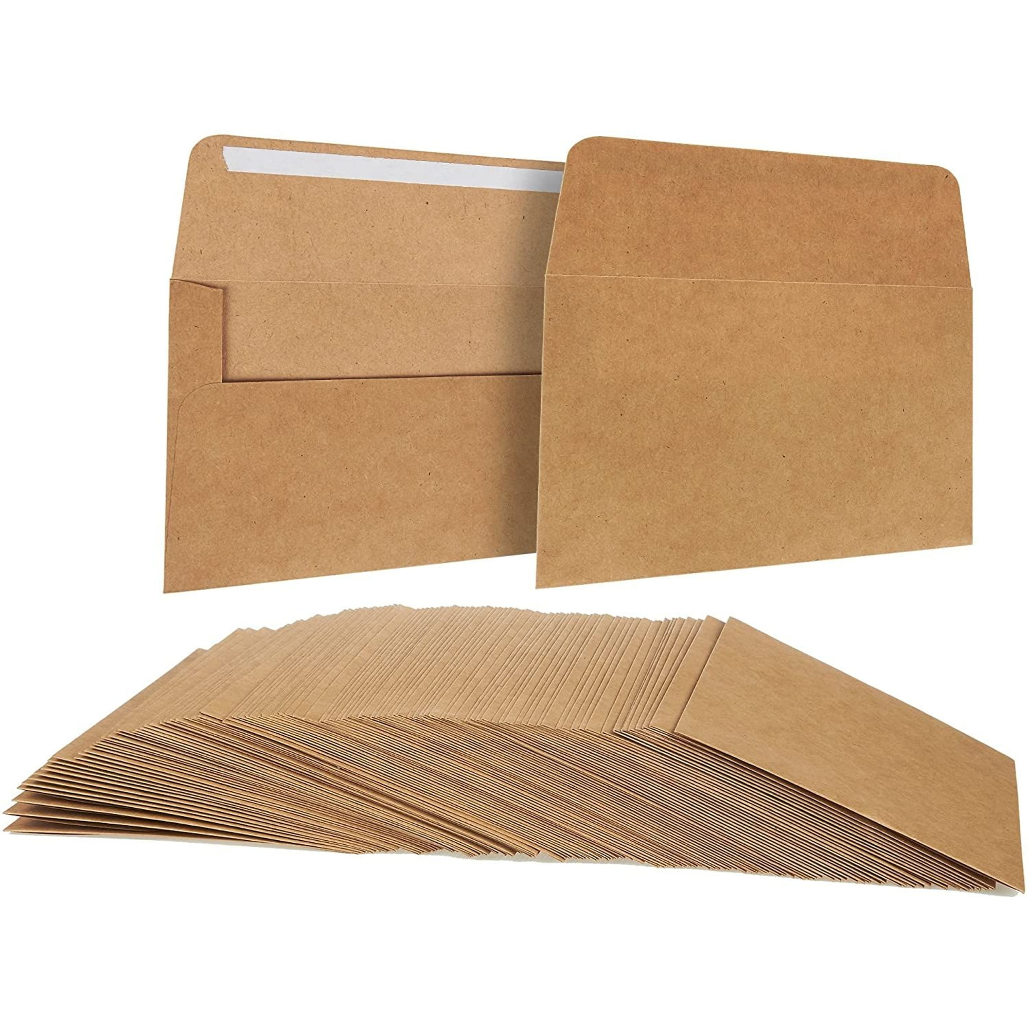 Juvale A6 Self-Stick Office Envelopes - 100-Count, Kraft Paper, 4x6 ...