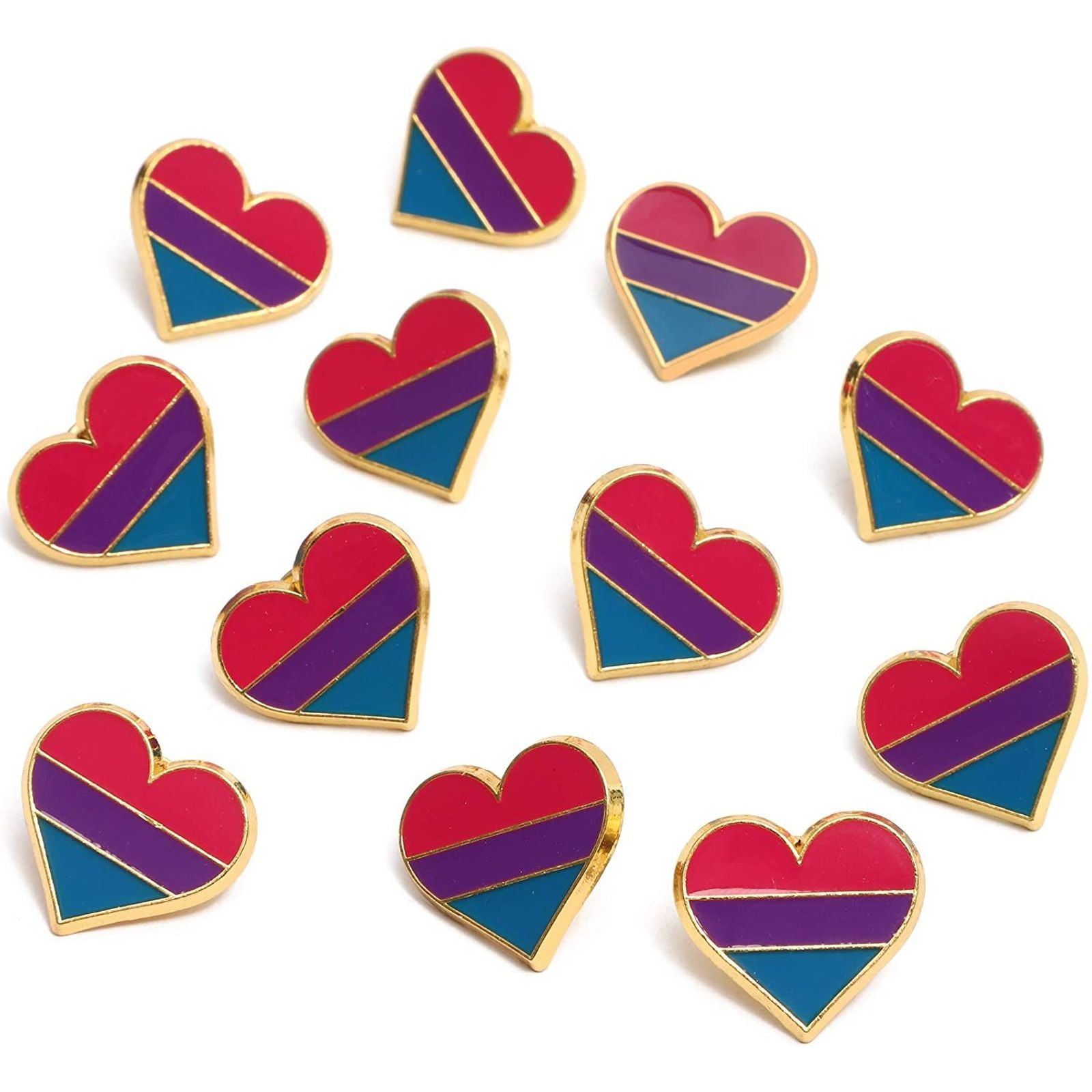 Juvale Bisexual Pride Enamel Button Pins, Pink Blue White Striped ...