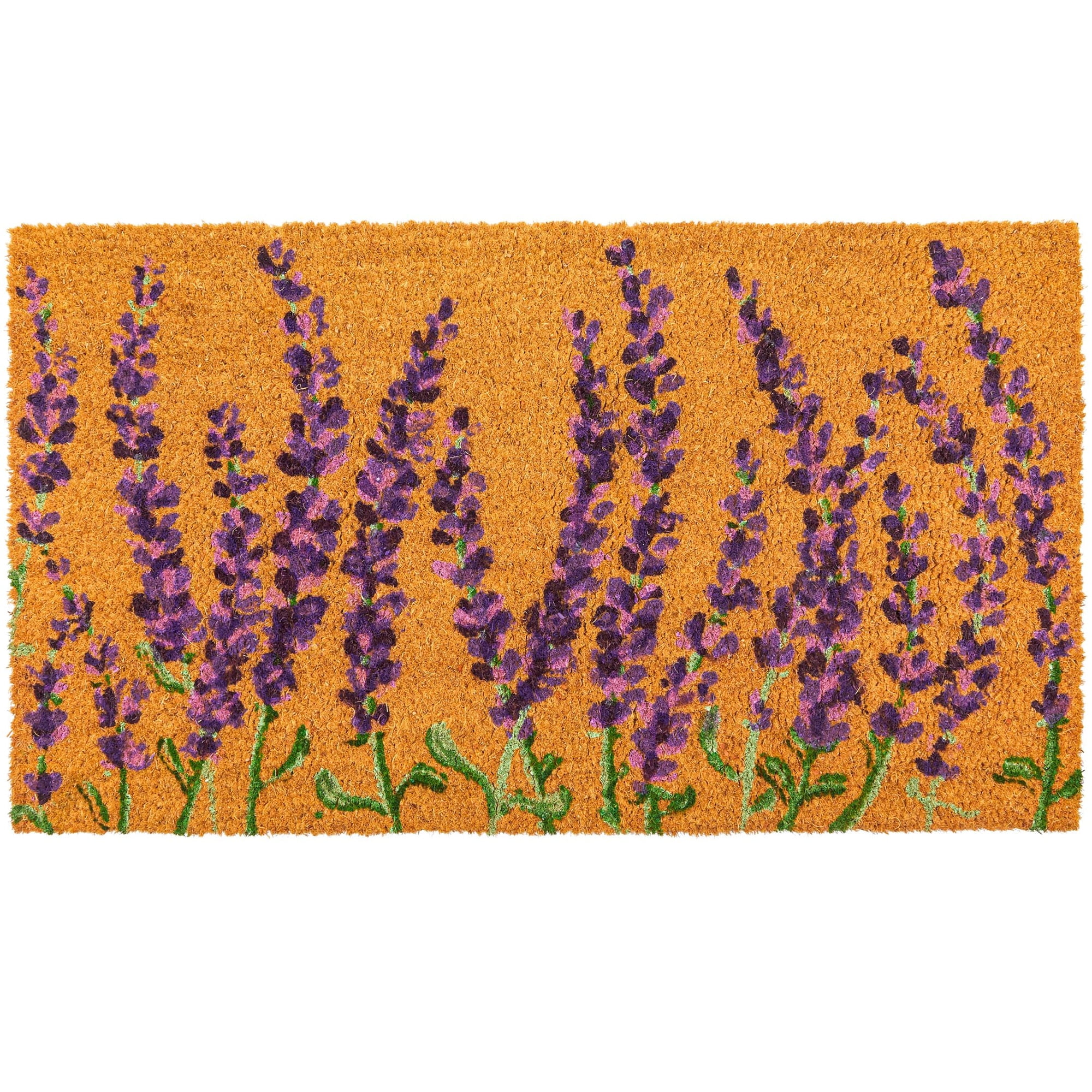 Juvale Floral Spring Coir Door Mat, Outdoor Welcome Mat 17x30, Lavender ...