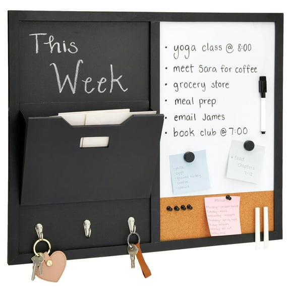 Juvale Magnetic Command Center & Wall Organizer, Whiteboard, Chalkboard ...