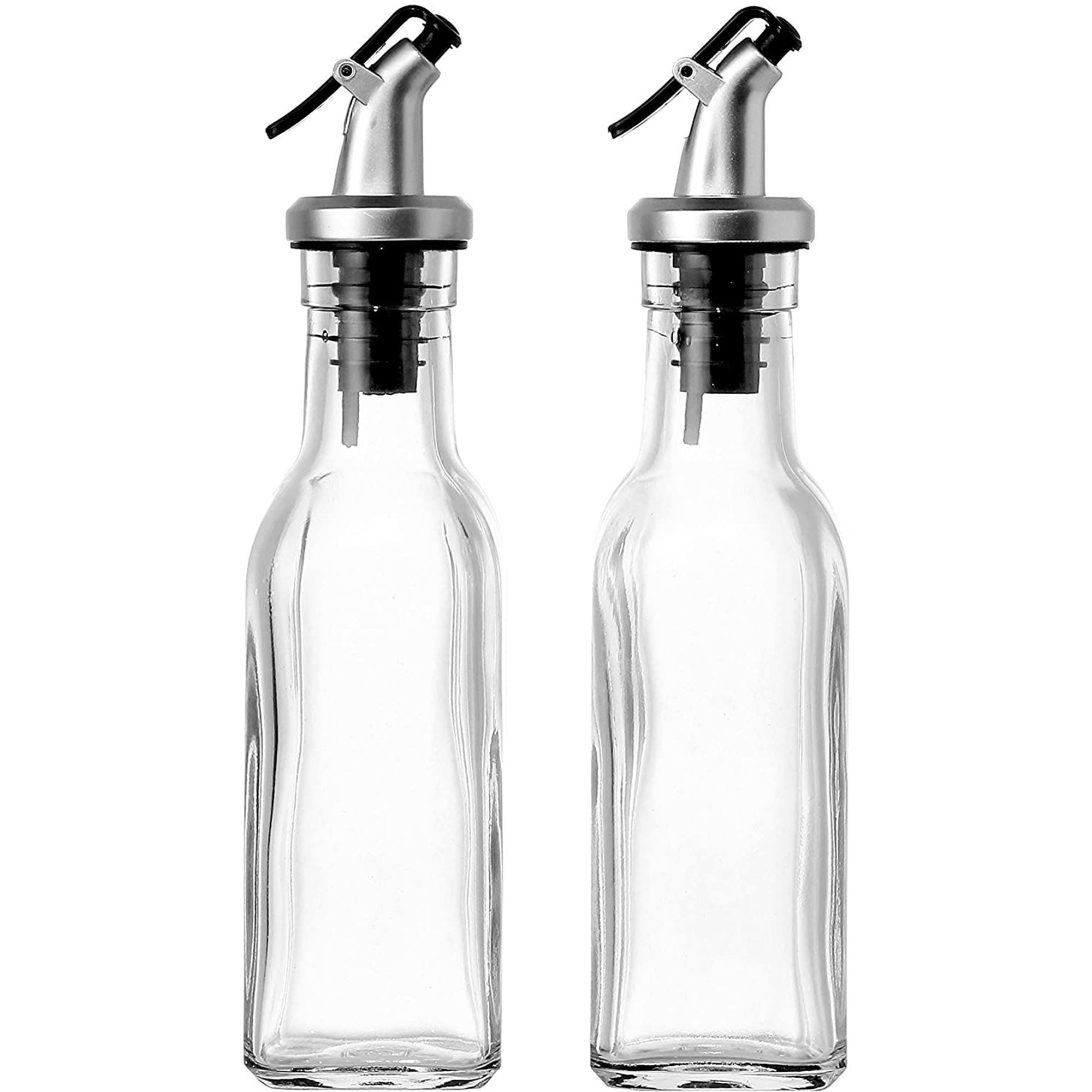 Juvale Set of 2, Oil and Vinegar Cruet Dispenser Set, Glass Bottles for ...