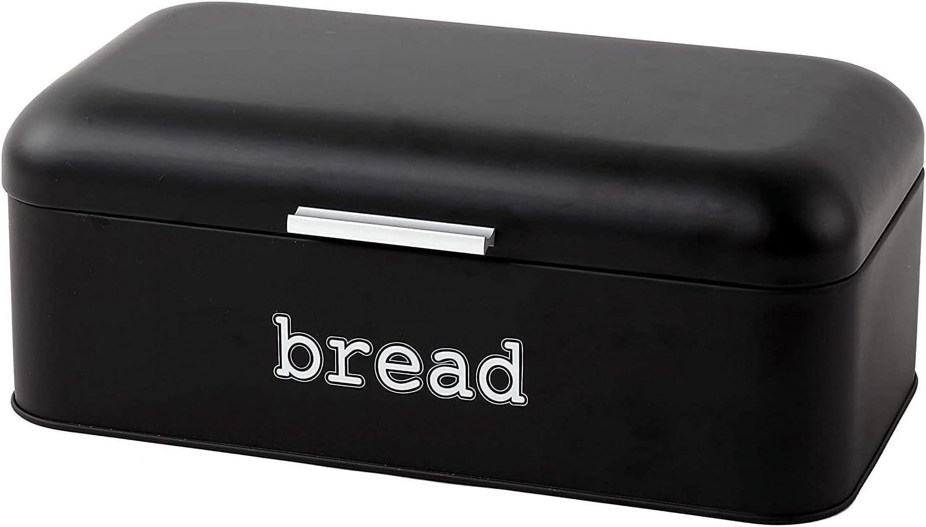 Juvale Stainless Steel Bread Box for Kitchen Countertop, Large Black ...
