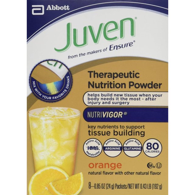 Juven Therapeutic Nutrition Powder, Orange, 8 Packets, .85 Ounce Each ...