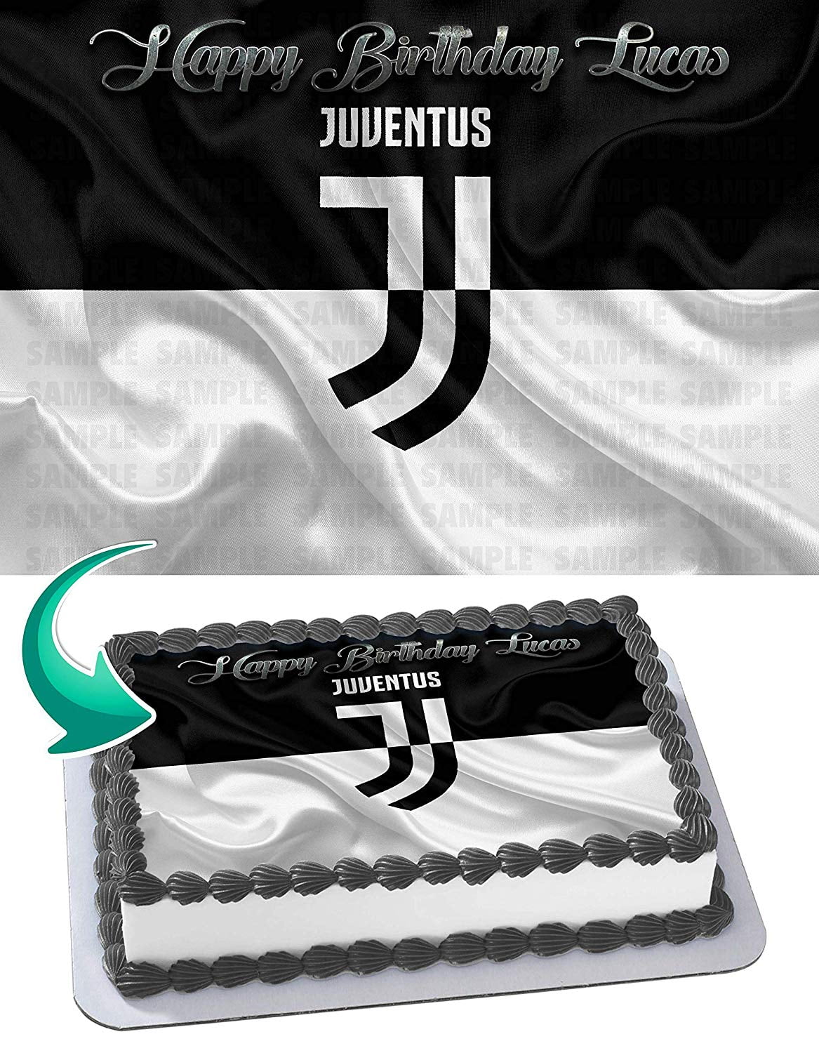 Juventus Football Club Edible Cake Image Topper Personalized Birthday ...