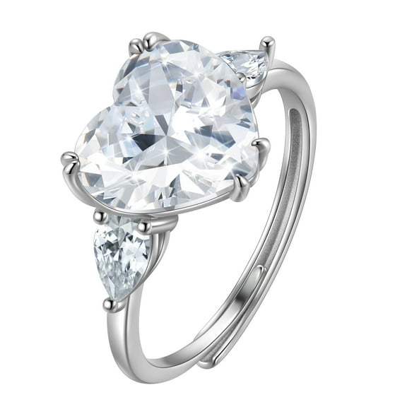 0.9ct Heart Solitaire Amethyst February Gemstone Ring with Gold ...