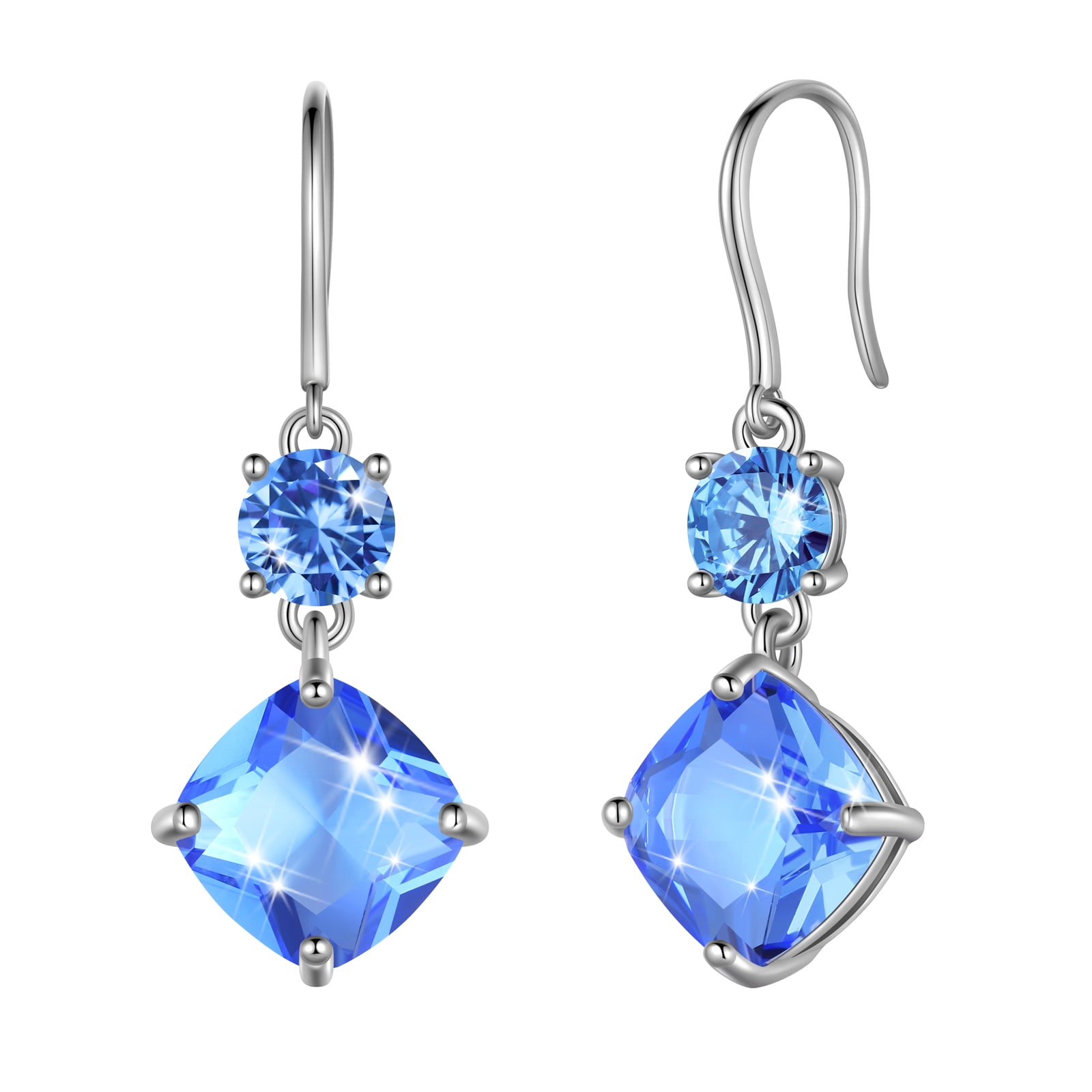 Juwaliy December Birthstone Earrings Women Dangle Earrings Sterling ...