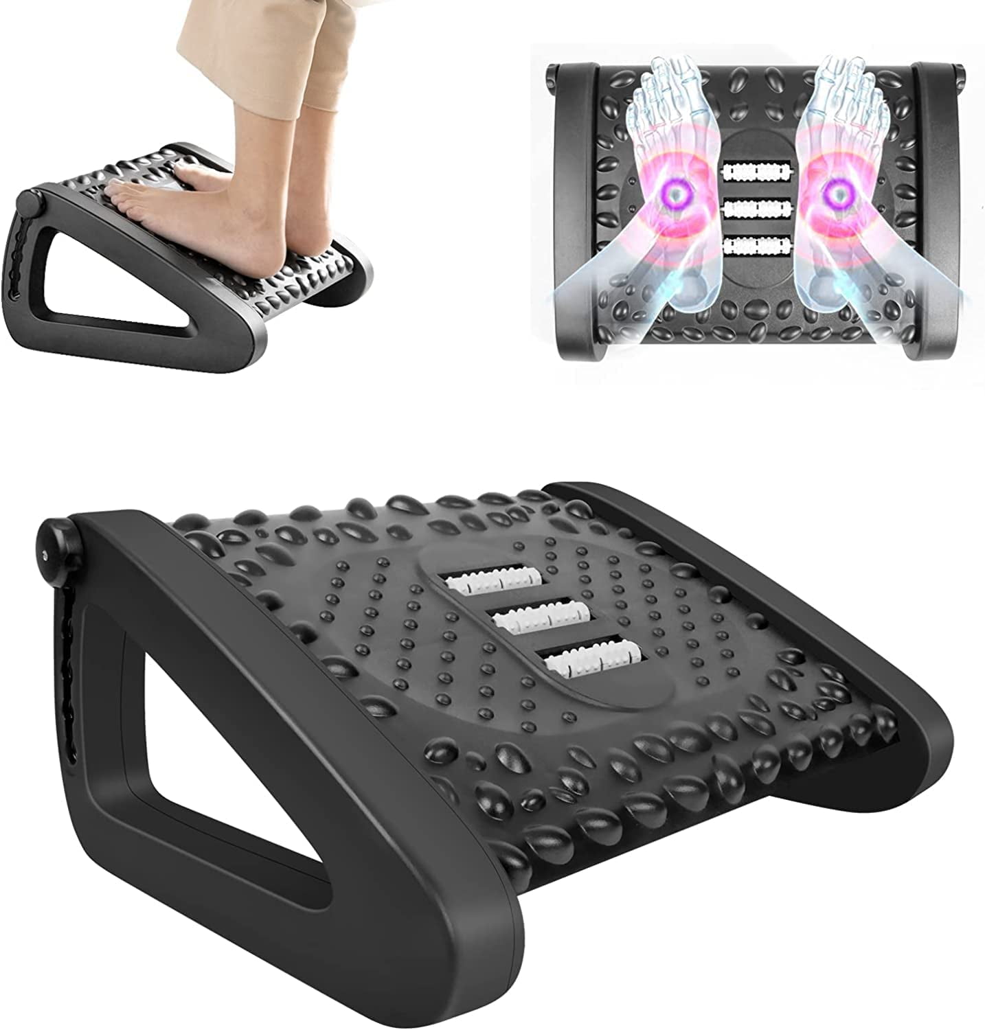 Juxori Adjustable Foot Rest with Massage Texture and Roller Six 6 ...