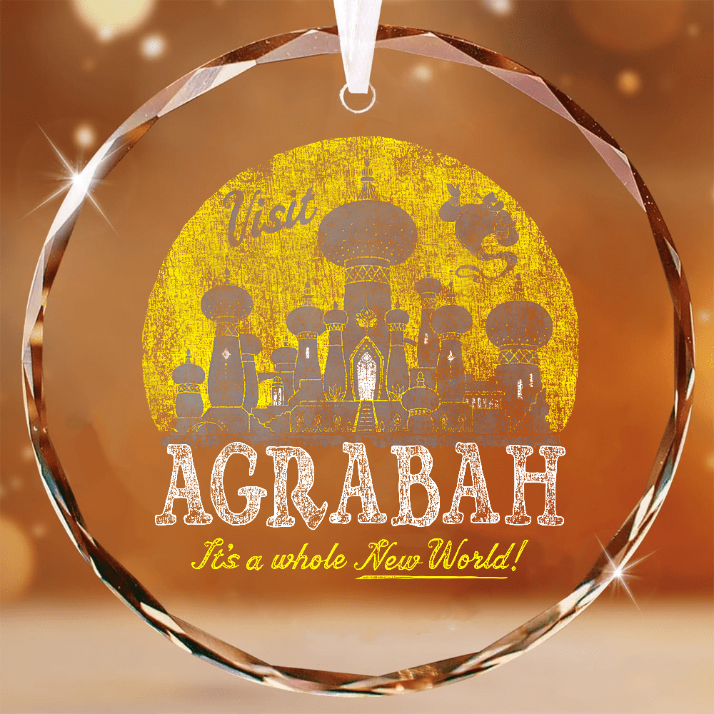 Juxt Aladdin Genie Visit Agrabah Palace Glass Ornament, Animated ...