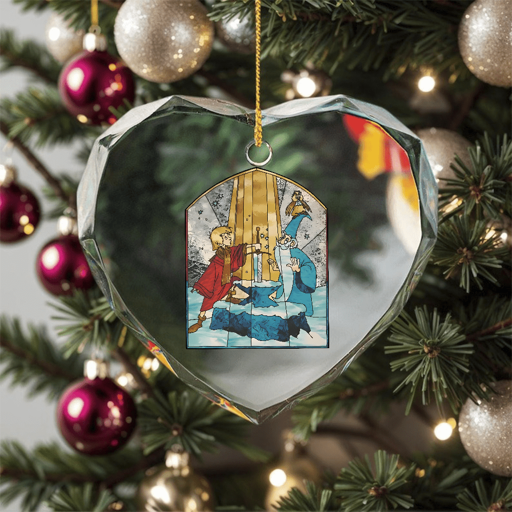 Juxt Arthur And Merlin The Sword In The Stone Glass Ornament, Fantasy ...