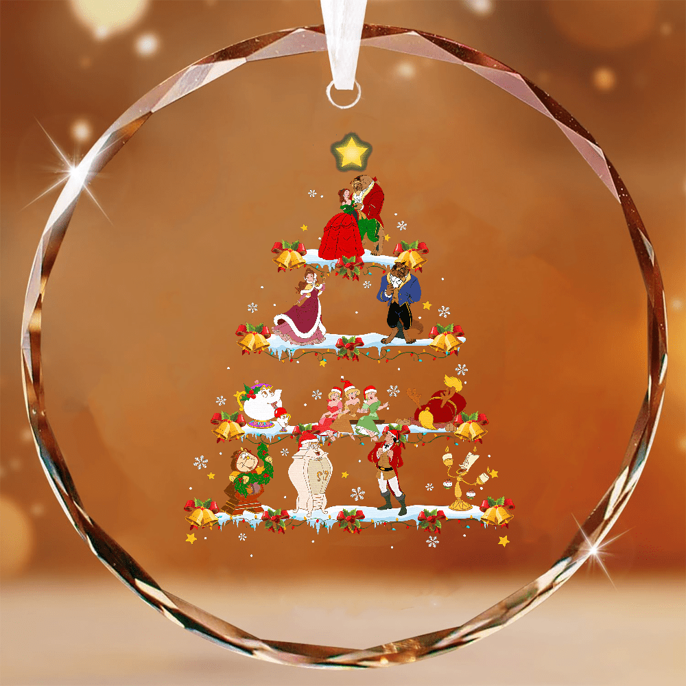 Juxt Beauty And The Beast Christmas Tree Lights Glass Ornament ...