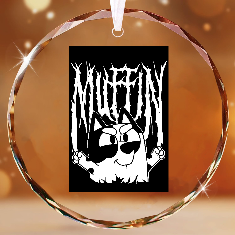 Juxt Bluey Ornament Muffin Rock Styles Kids Favorite, Crystal Glass ...